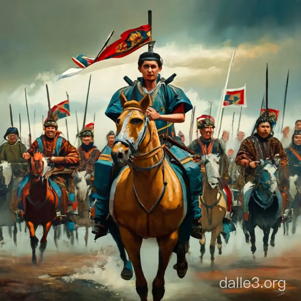 Modern Kuban Cossacks Transformed into Samurai Warriors | Dalle3 AI