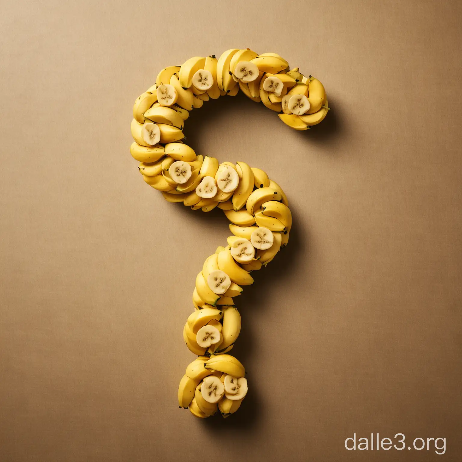Banana Question Mark Fresh Fruit Symbolizing Curiosity | Dalle3 AI