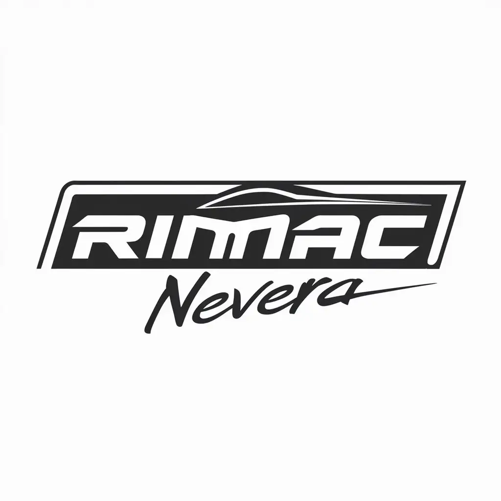 Sleek Rimac Nevera Electric Supercar in Rectangular Logo Design | Dalle3 AI