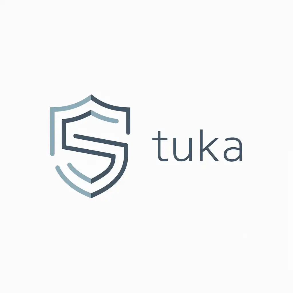 LOGO Design For CyberShield BlueGrey Shield S with Tuka Minimalistic ...