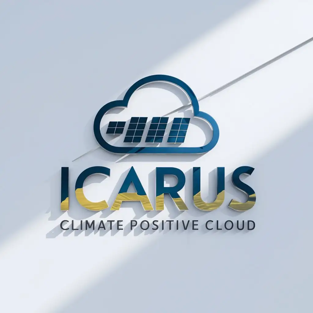 LOGO Design For Icarus Climate Positive Cloud Modern Text with Solar ...