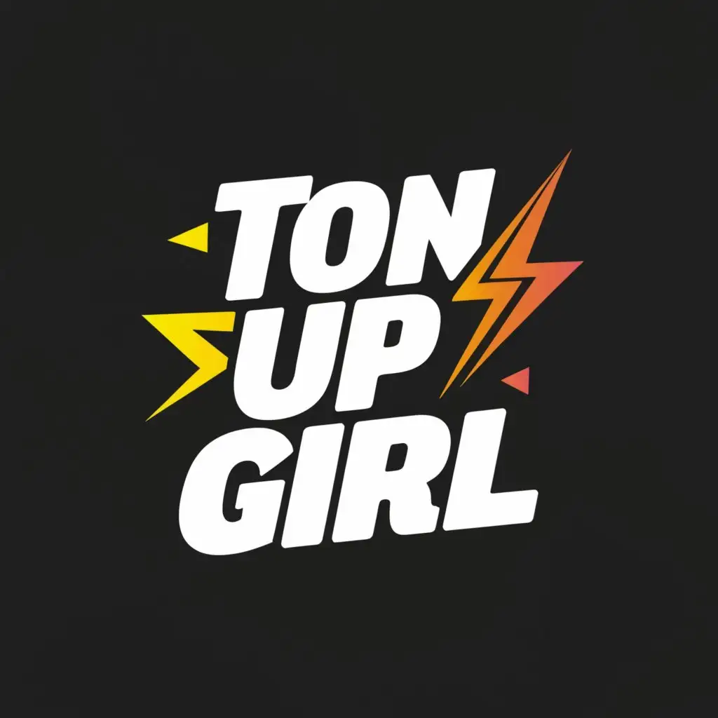 LOGO Design For TON UP GIRL Bold Black and White Typography on a Clear ...