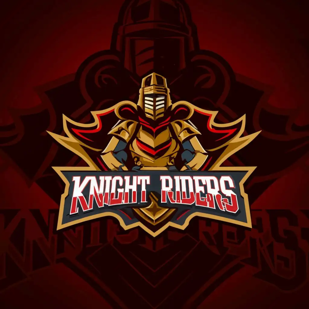 LOGO Design for Maa Knight Riders Golden Knight Emblem in Regal Red ...