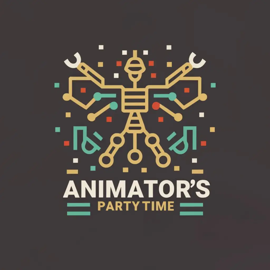 LOGO Design For Animators Party Time Futuristic Endoskeleton Symbol for ...