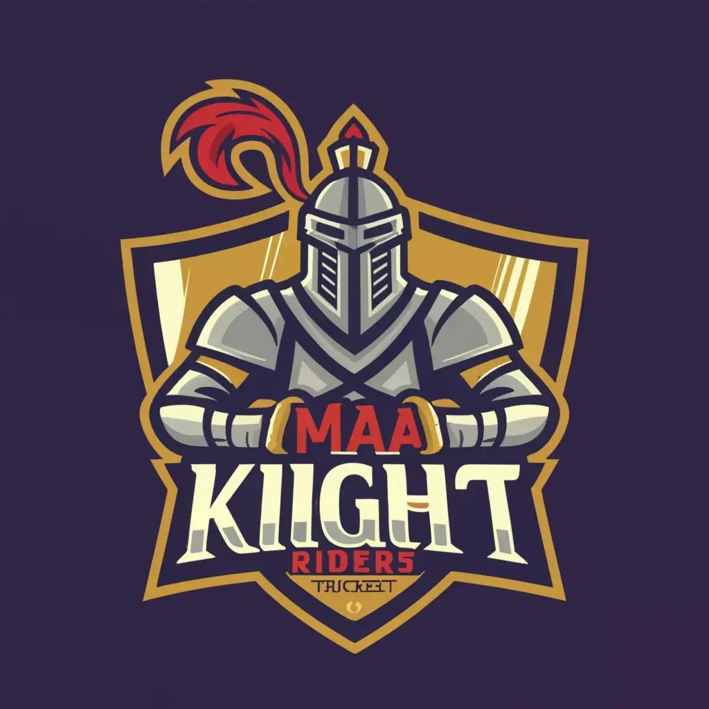 LOGO Design For Maa Knight Riders Rustic Knight with Eagle Wings and ...