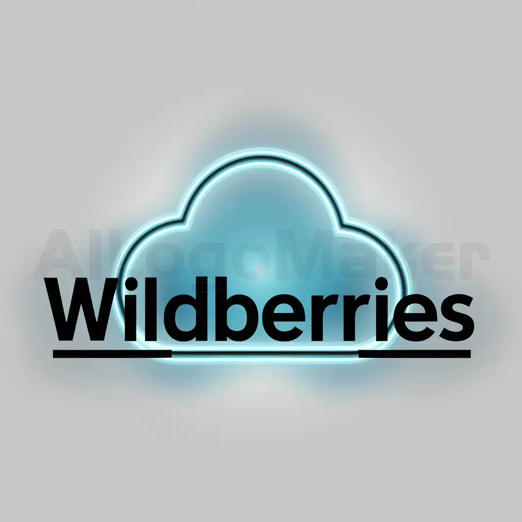 LOGO Design For Wildberries Neon Cloud Symbol on Clear Background | AI ...