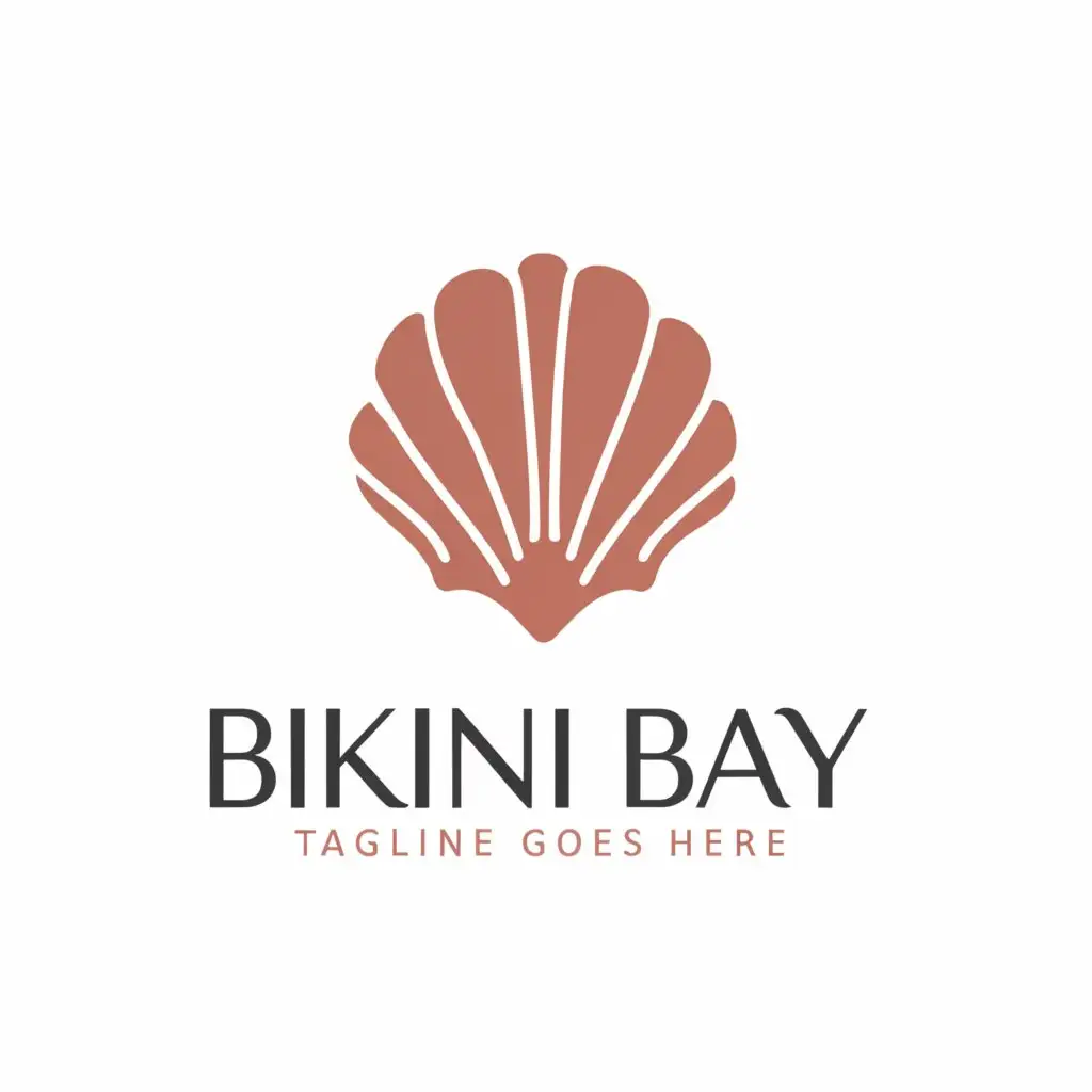 LOGO Design For Bikini Bay Minimalistic Seashell Emblem for Beauty Spa ...