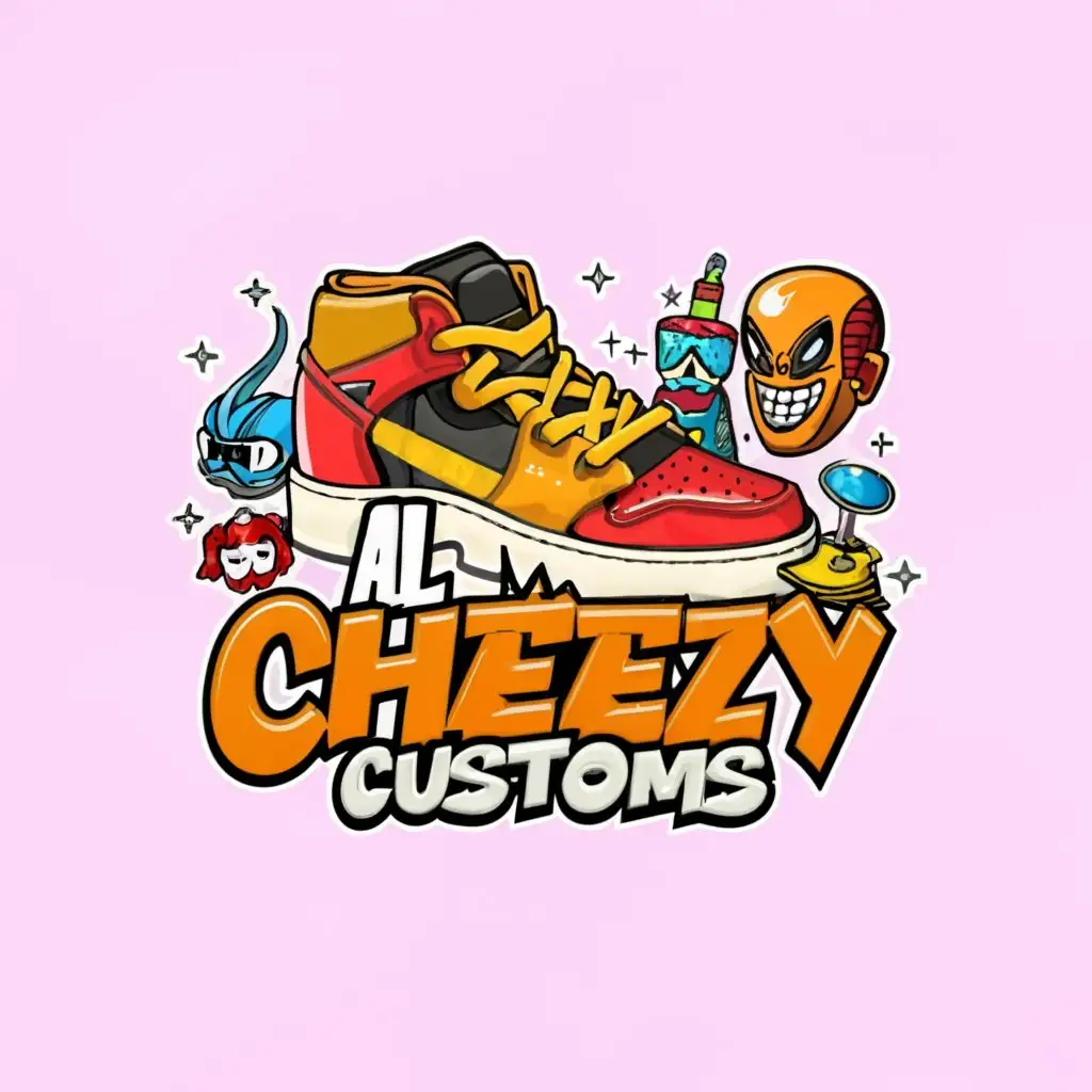 LOGO Design For Al Cheezy Customs CartoonStyle Sneaker Art on Clear ...