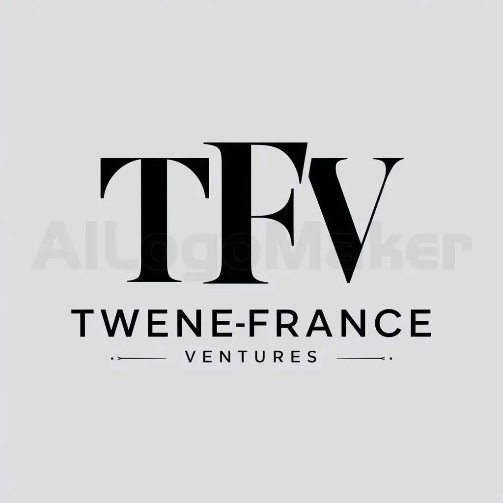 LOGO Design for TweneFrance Ventures Sleek TFV Symbol on a Clean ...